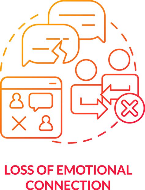 2d Loss Of Emotional Connection Thin Line Gradient Icon Concept Isolated Vector Red