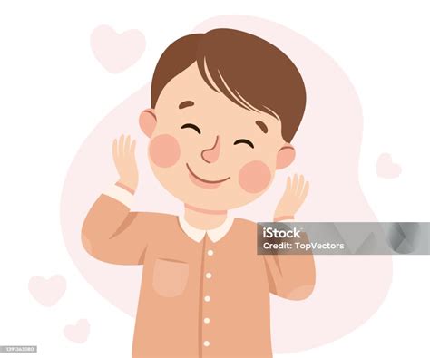 어린 소년과의 자기 사랑 자신의 외모를 사랑하는 자신을 존경하는 벡터 일러스트 레이 션 감탄에 대한 스톡 벡터 아트 및 기타 이미지 감탄 긍정적인 감정 표현 남성