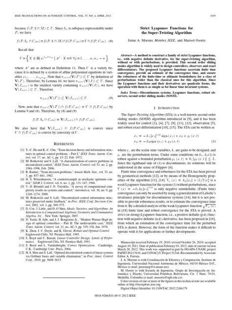 Moreno Osorio 2012 Strict Lyapunov Functions For The Super