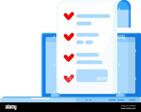 List And Checkbox And Marks On Desktop Compute Red Tick On Monitor