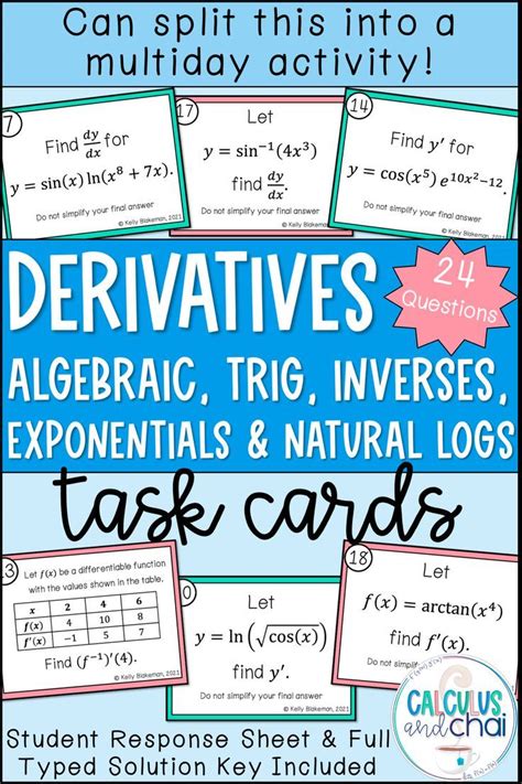 20 Calculus Task Cards Ideas Calculus Task Cards Group Work