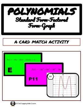 GRAPHING POLYNOMIAL FUNCTIONS CARD MATCHING ACTIVITY TPT