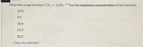 Solved Given The Surge Function Ct110te 2t ﻿find The