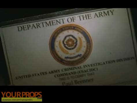 The Generals Daughter Paul Brenner Cid Credentials Replica Movie Prop