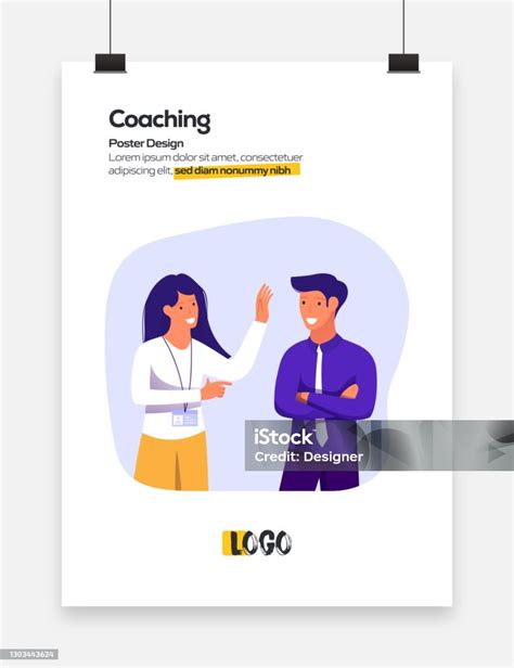 포스터 커버 및 배너에 대한 코칭 컨셉 플랫 디자인 현대 플랫 디자인 벡터 일러스트레이션 0명에 대한 스톡 벡터 아트 및 기타