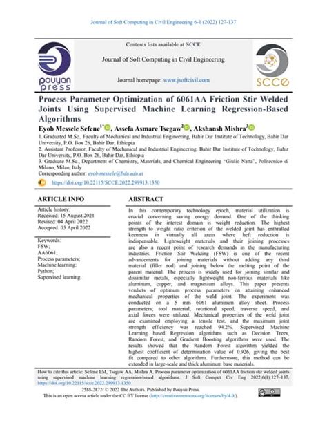 process parameter optimization of 6061aa friction stir welded joints