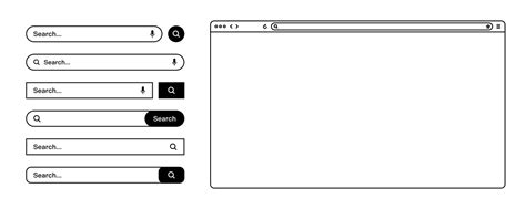 Browser Window Template In Line Design Blank Web Vector Image