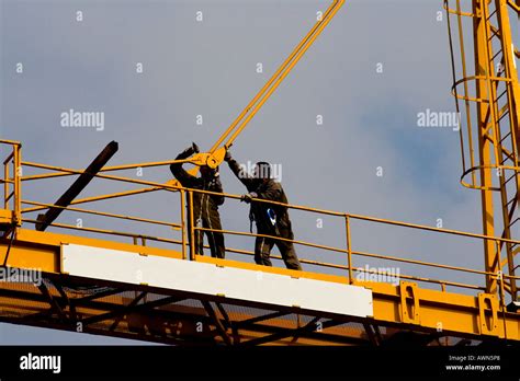 Erection Of The Crane Stock Photo Alamy