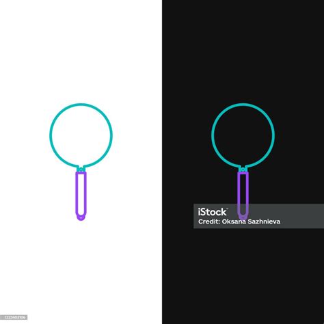 흰색과 검은 색 배경에 격리 된 녹색과 보라색 라인 프라이팬 아이콘입니다 튀김 또는 구운 음식 기호 벡터 일러스트레이션 가정 생활에 대한 스톡 벡터 아트 및 기타 이미지