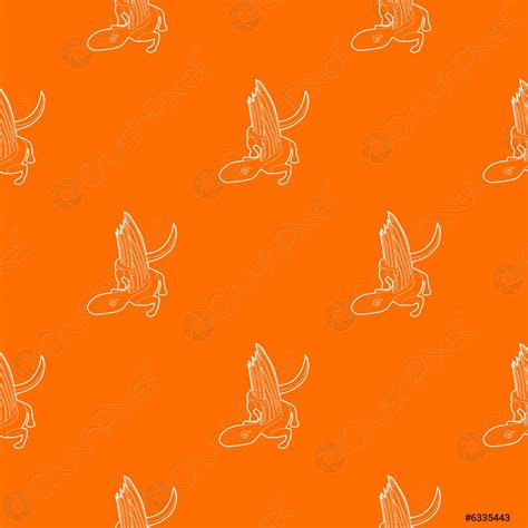 Dinosaur Lizard Pattern Vector Orange Stock Vector 6335443 Crushpixel