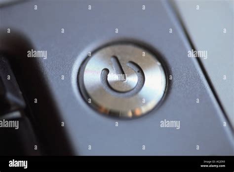The Power Button On A Laptop Computer Stock Photo Alamy