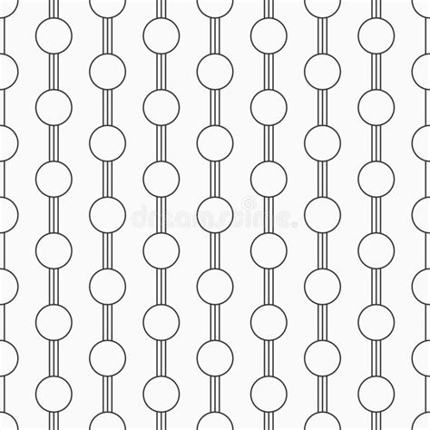 Abstract Seamless Pattern Of Symmetry Arranged Circles Connected By Lines Stock Vector