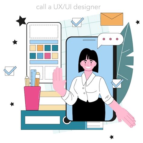 Premium Vector Ux And Ui Designer Online Service Or Platform App Or Website