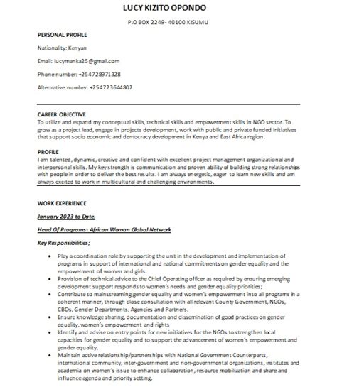 Download Simple Word CV CV Resume Download Share