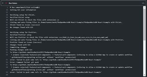 rejected remote issue · issue 65 · wearerequired lint action · github