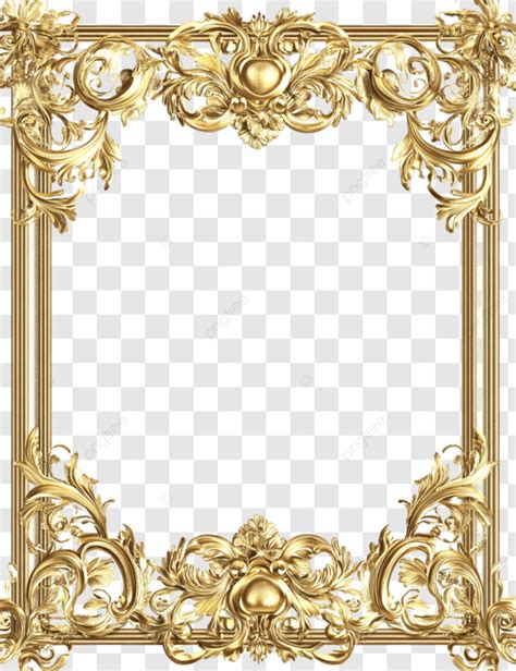 화려한 황금 빈티지 프레임 디자인 황금빛 화려한 빈티지 바로크 디자인 장식 금색 테두리 Png 일러스트 및 이미지 에 대한 무료 다운로드 Pngtree