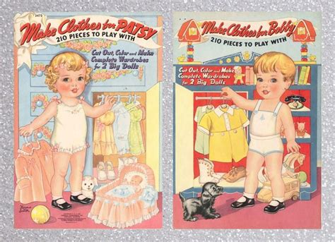 Printable Pdf Vintage Paper Make Clothes For Patsy And Tommy Etsy Vintage Paper Paper
