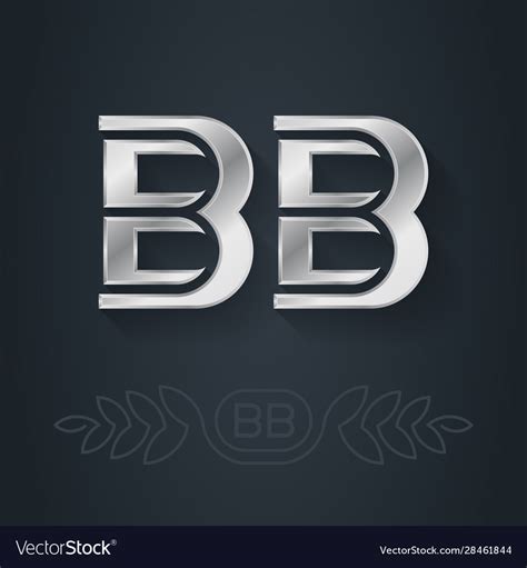 Bb Initials Or Silver Logo B And Metallic Vector Image
