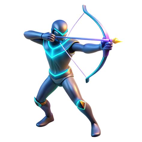 Extraordinary Abstract Neon Archer 3d Render 4k 57145289 Png