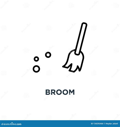 Broom Icon Linear Simple Element Illustration Stock Vector