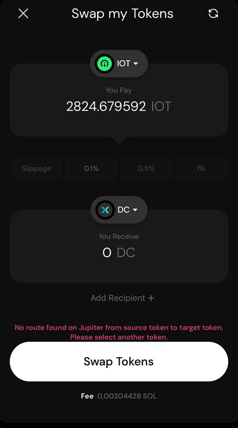 error while trying to swap from iot to dc r heliumnetwork