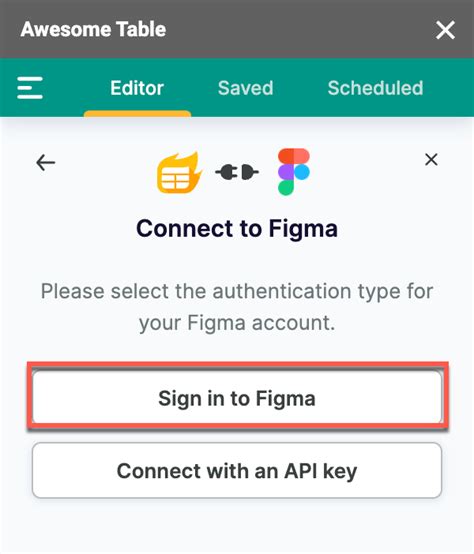 Log In The Figma Connector Documentation — Awesome Table Support