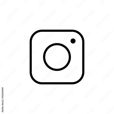Eps10 Black Vector Camera Abstract Line Art Icon Isolated On White Background Social Media
