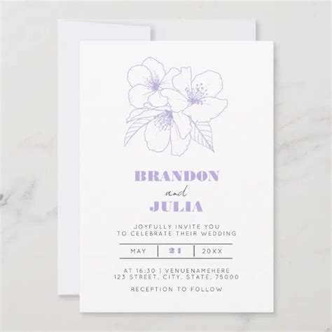 Lilac Blossom Botanical Lavender Spring Qr Code Invitation Zazzle