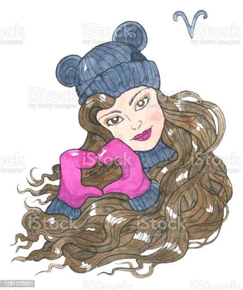 흰색에 고립 된 양자리 조디악 기호 아름다운 소녀 착용 장갑 표시 심장 기호 로맨스에 대한 스톡 벡터 아트 및 기타 이미지 로맨스 사랑 사랑에 빠짐 Istock