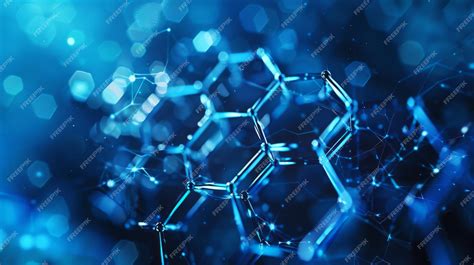 Abstract Blue Molecular Structure Premium Ai Generated Image