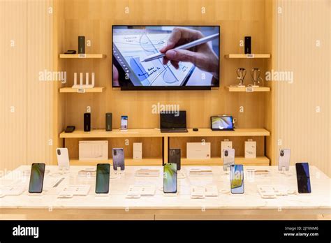 Huawei Products On Display Inside A Huawei Store In Viena Photo By