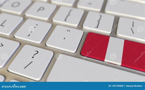 Key With Flag Of Peru On The Computer Keyboard Switches To Key With Flag Of Great Britain
