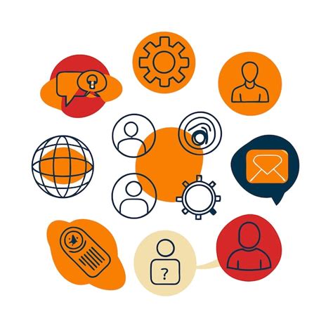 A Circular Arrangement Of Colorful Icons Representing Various Aspects Of Communication