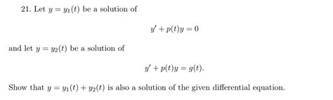 solved let y y1 t ﻿be a solution ofy p t y 0and let