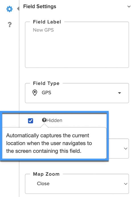 how to make your gps field hidden on mobile in the advanced form