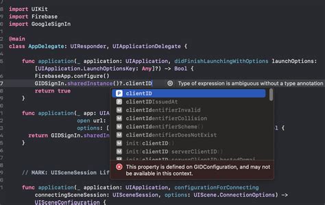 Swift I Can T Configure Google SignIn With Firebase On My Xcode