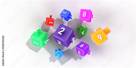Numbers On 3d Cubes 3d Render Colorful Cubes And 3d Numbers 3d Render