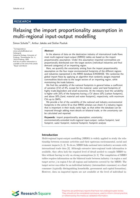 Pdf Relaxing The Import Proportionality Assumption In Multi Regional