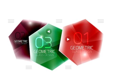 premium vector colorful hexagon web box