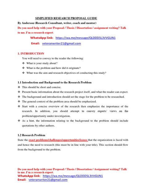 Research Proposal Guide Pdf Sampling Statistics Validity