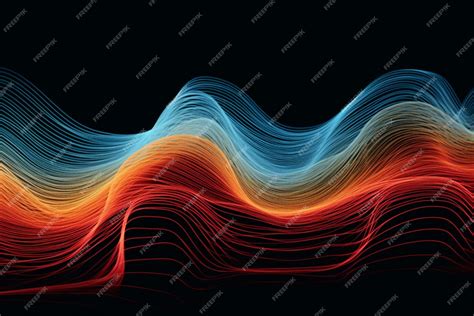 An Abstract Representation Of Sound Waves In A Visual Symphony With Vibrant Lines Pulsating In