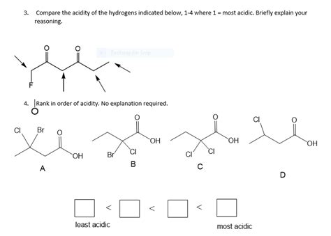 Solved Compare The Acidity Of The Hydrogens Indicated Chegg