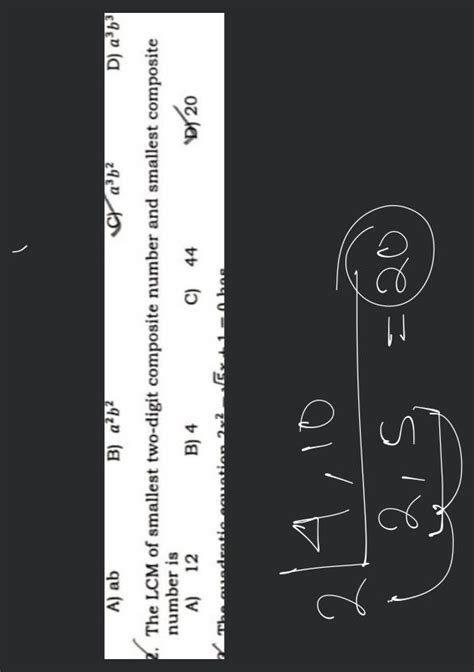 The Lcm Of Smallest Two Digit Composite Number And Smallest Composite Num