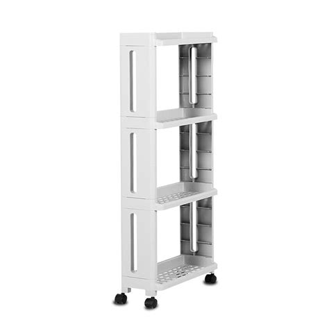 Підлогова поличка у ванну пластикова 4 яруси біла стелаж у ванну на