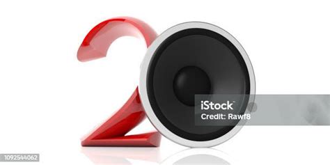 새 해 2020입니다 흰색 배경에 고립 된 2 명의 스피커와 레드 20 3 차원 일러스트 레이 션 20에 대한 스톡 사진 및 기타 이미지 Istock