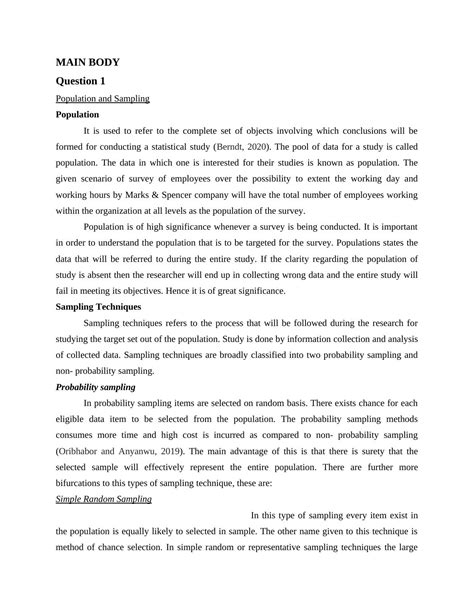 Business Analysis Population And Sampling Primary And Secondary Data