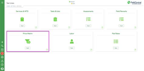 Price Matrix Modifier Setup