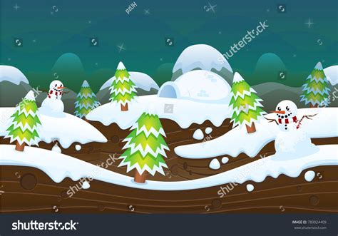 Endless Loop Parallax Game Background Snowy Stock Vector Royalty Free 789924409 Shutterstock