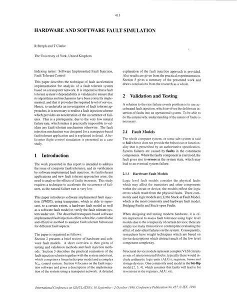 PDF Hardware And Software Fault Simulation