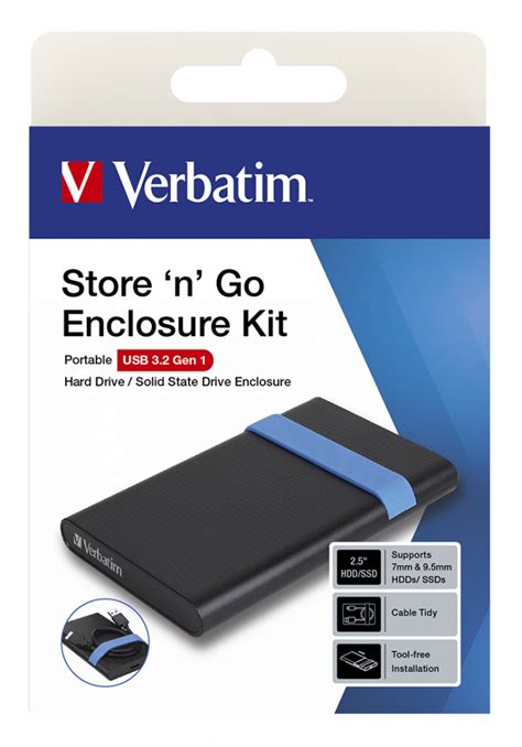 Store N Go 2 5 Enclosure Kit Usb 3 2 Gen 1 Hard Drive Enclosure Kit Verbatim